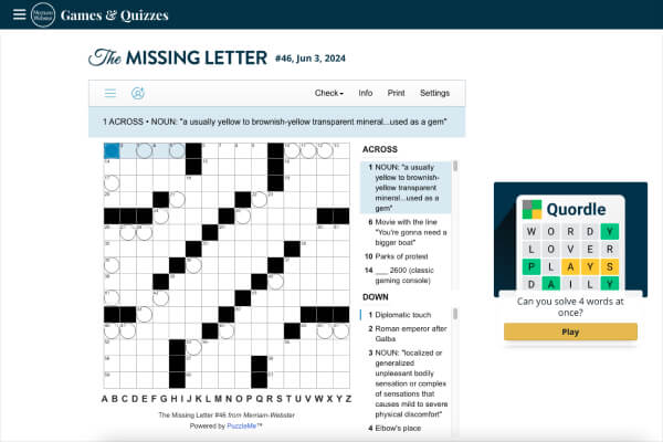 10 Best Free Crossword Puzzles Online - Three Joker